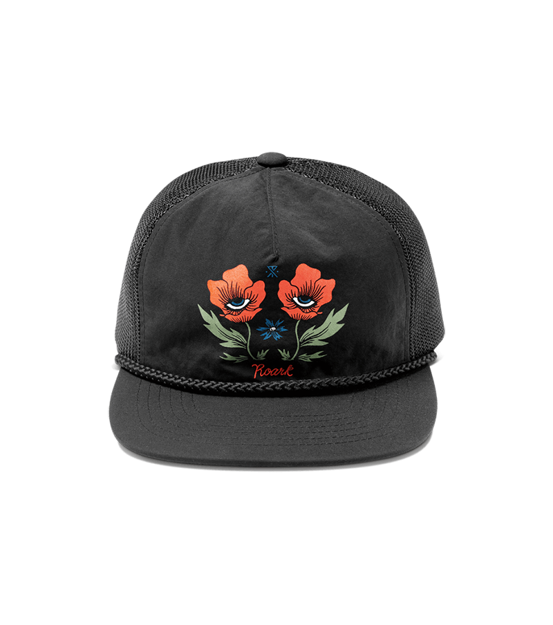 Red Eyes Trucker Strapback Hat - Black – Roark