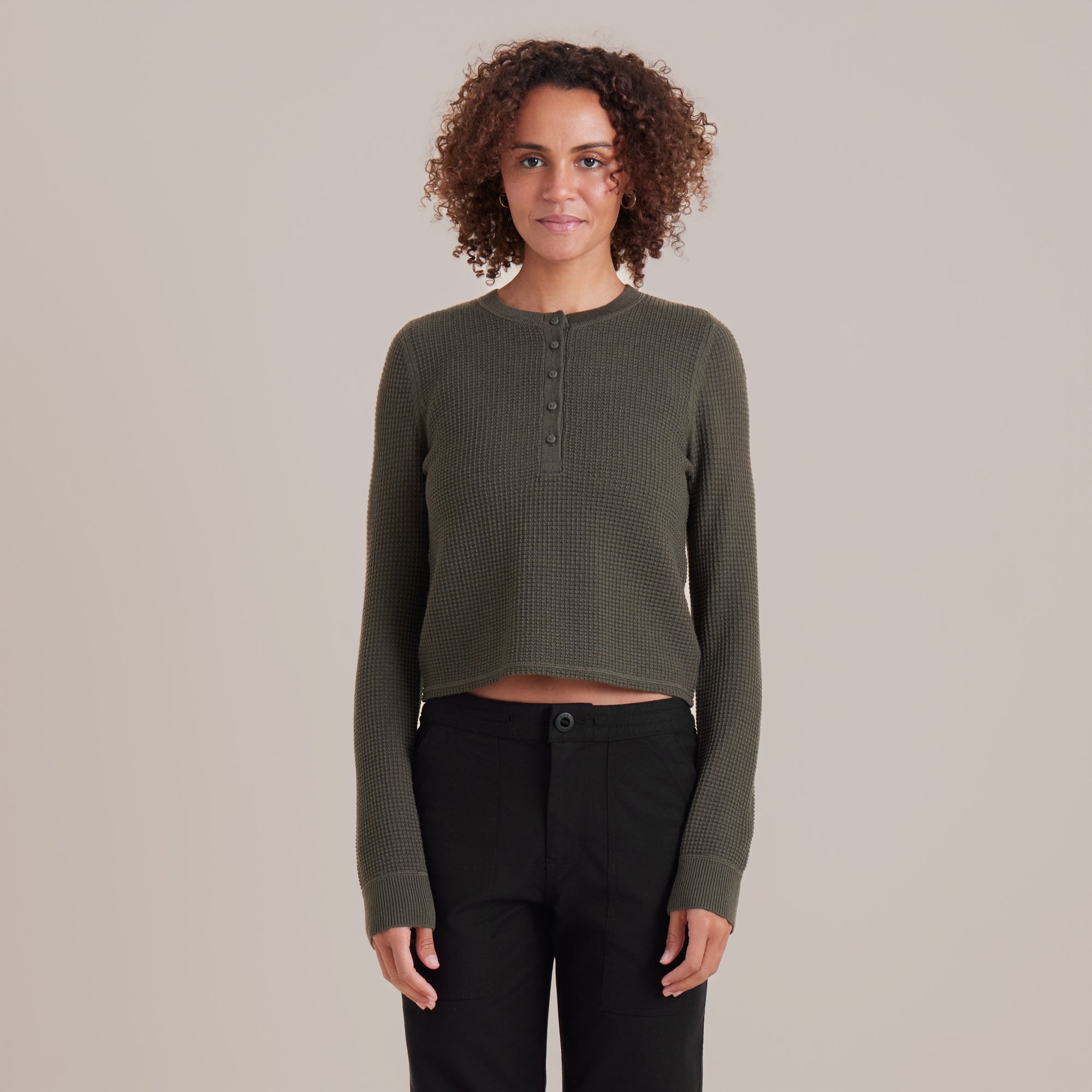 Well Worn Long Sleeve Thermal Sweater in Military – Roark